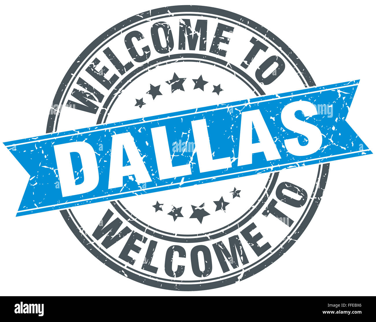 welcome to Dallas blue round vintage stamp Stock Photo - Alamy