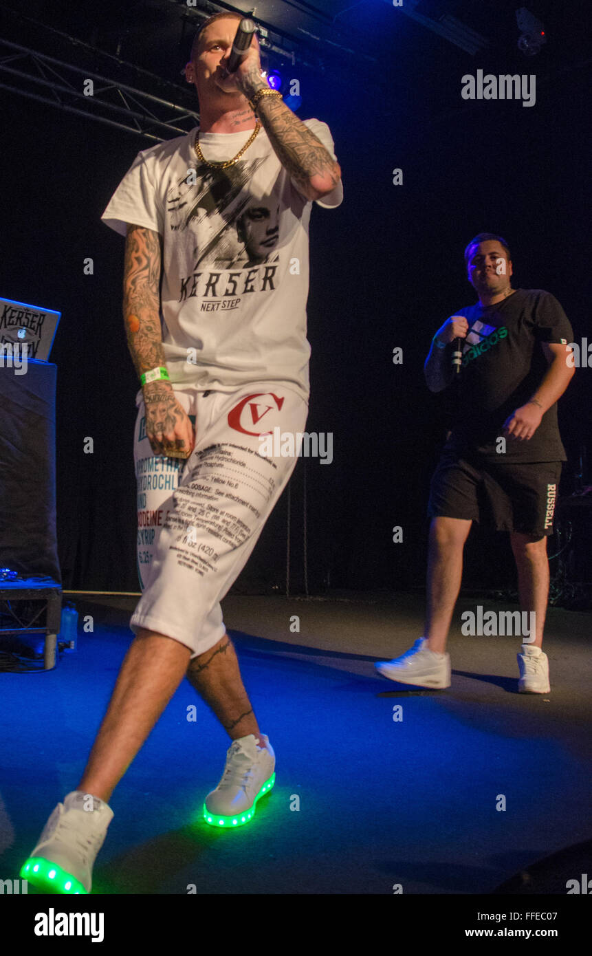 Sydney, Australia. 12th February, 2016. Australian rapper Kerser ...