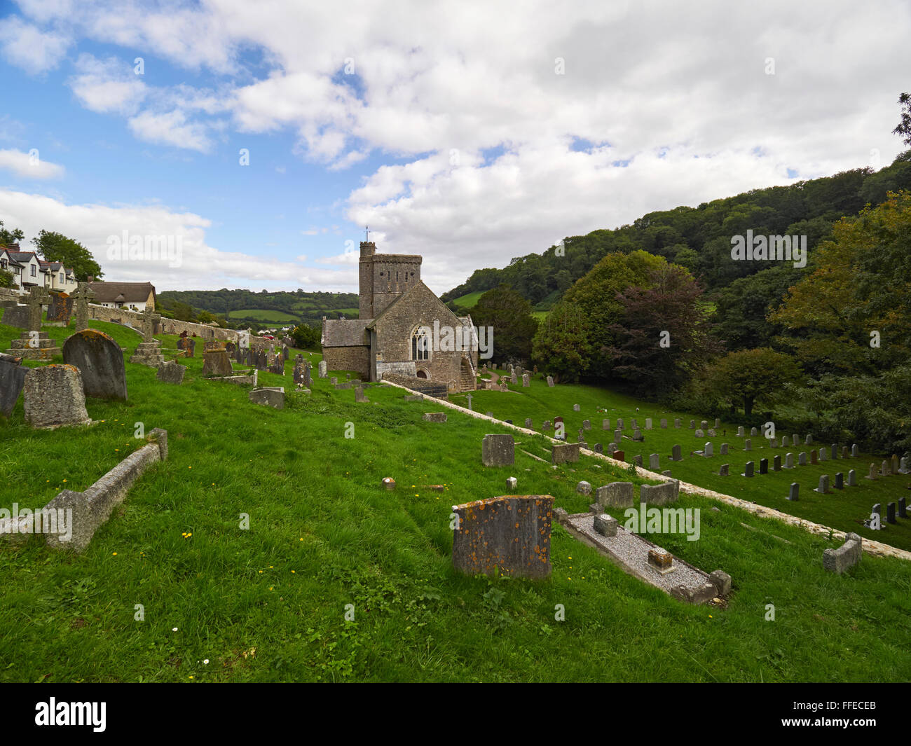 Devon Branscombe St Winifred church one of the oldest in Devon Stock ...