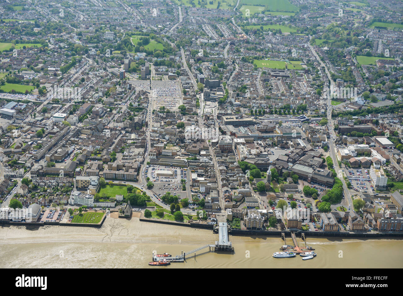 An aerial view of gravesend hi-res stock photography and images - Alamy