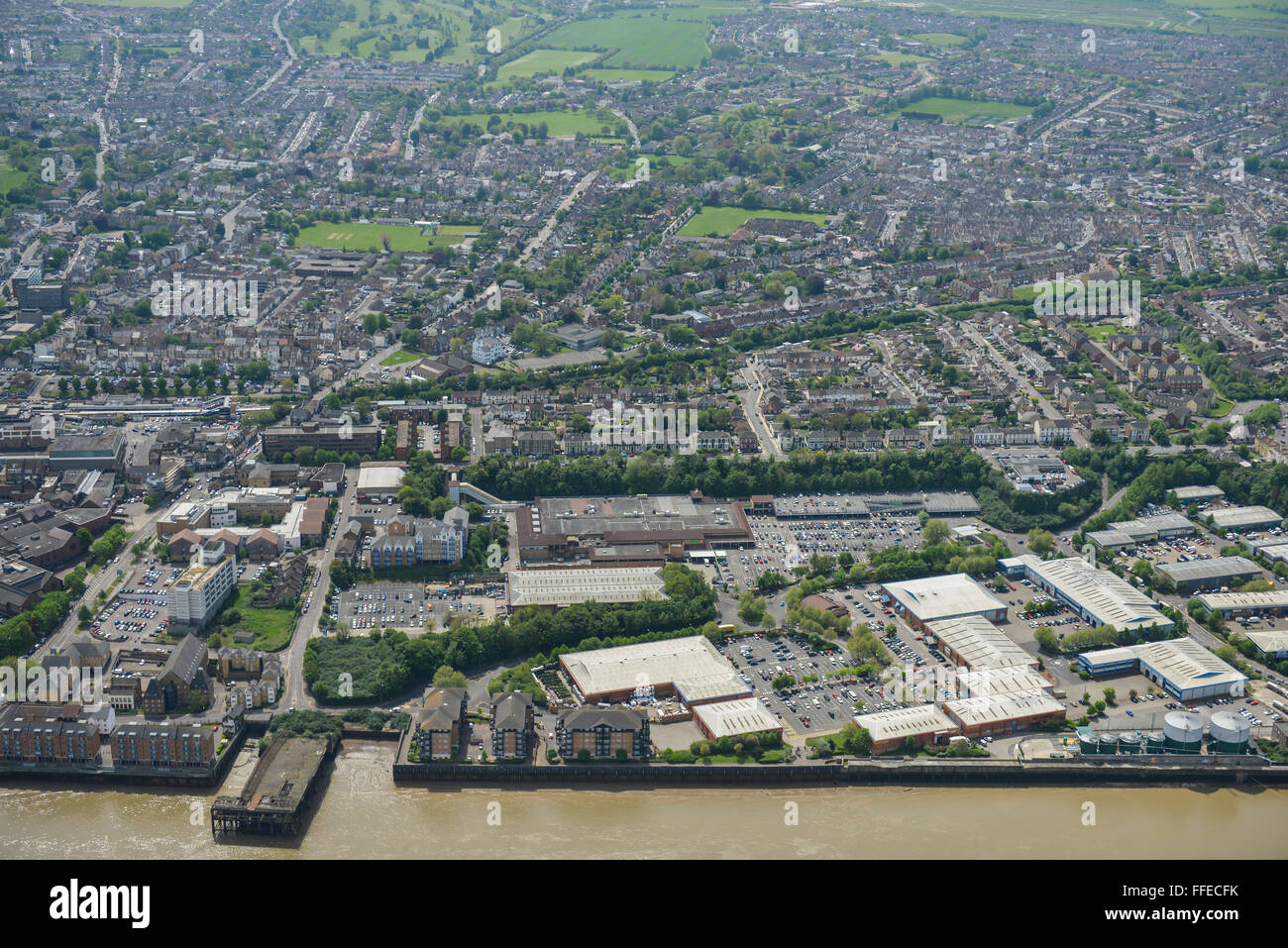 An aerial view of the Kent town of Gravesend Stock Photo - Alamy