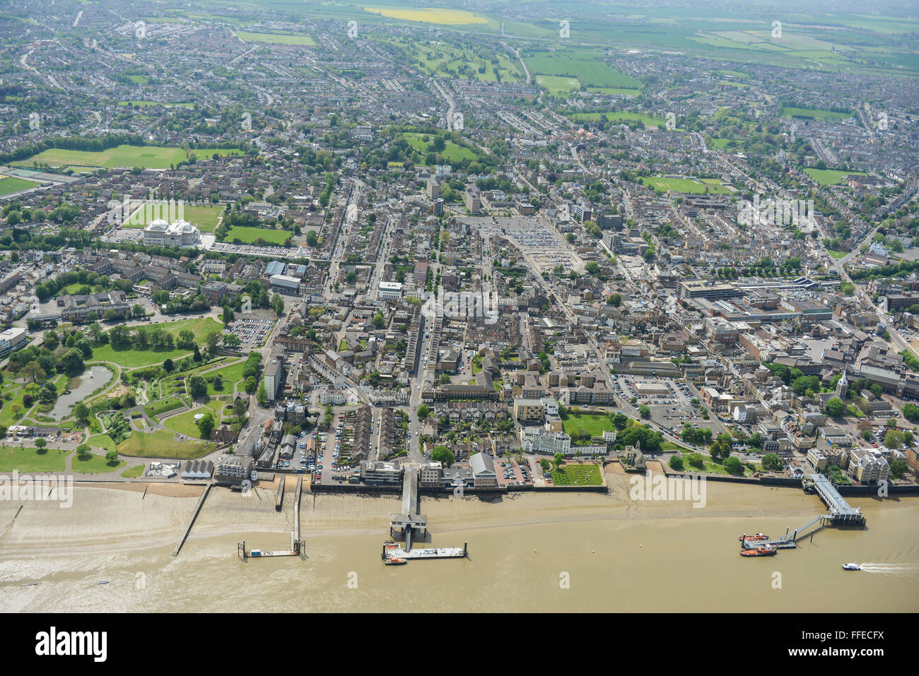 An aerial view of the Kent town of Gravesend Stock Photo - Alamy
