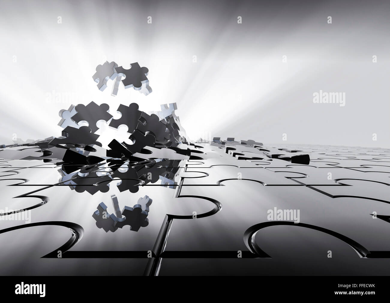 Puzzle background / 3D render of puzzle pieces Stock Photo - Alamy