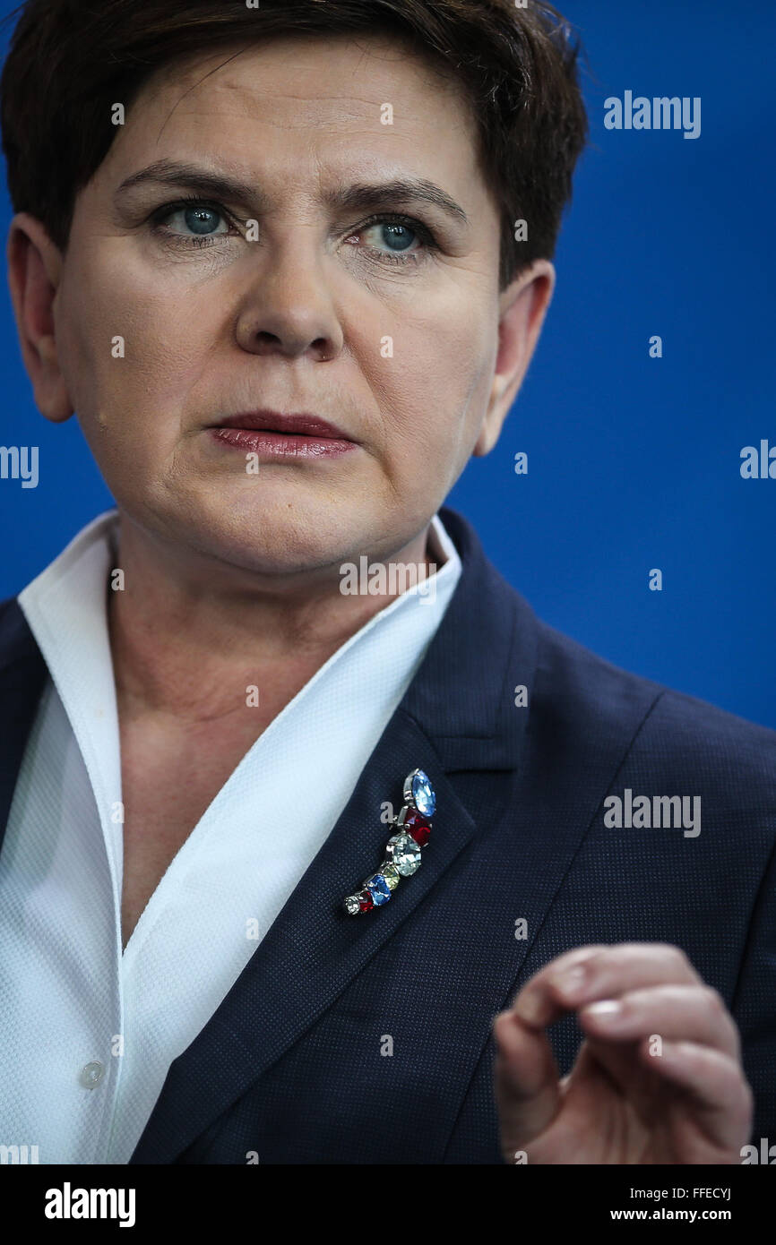 Berlin, Germany. 12th Feb, 2016. Visiting Polish Prime Minister Beata ...