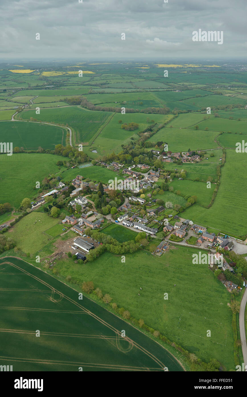 An aerial view of the Leicestershire village of Hungarton Stock Photo ...