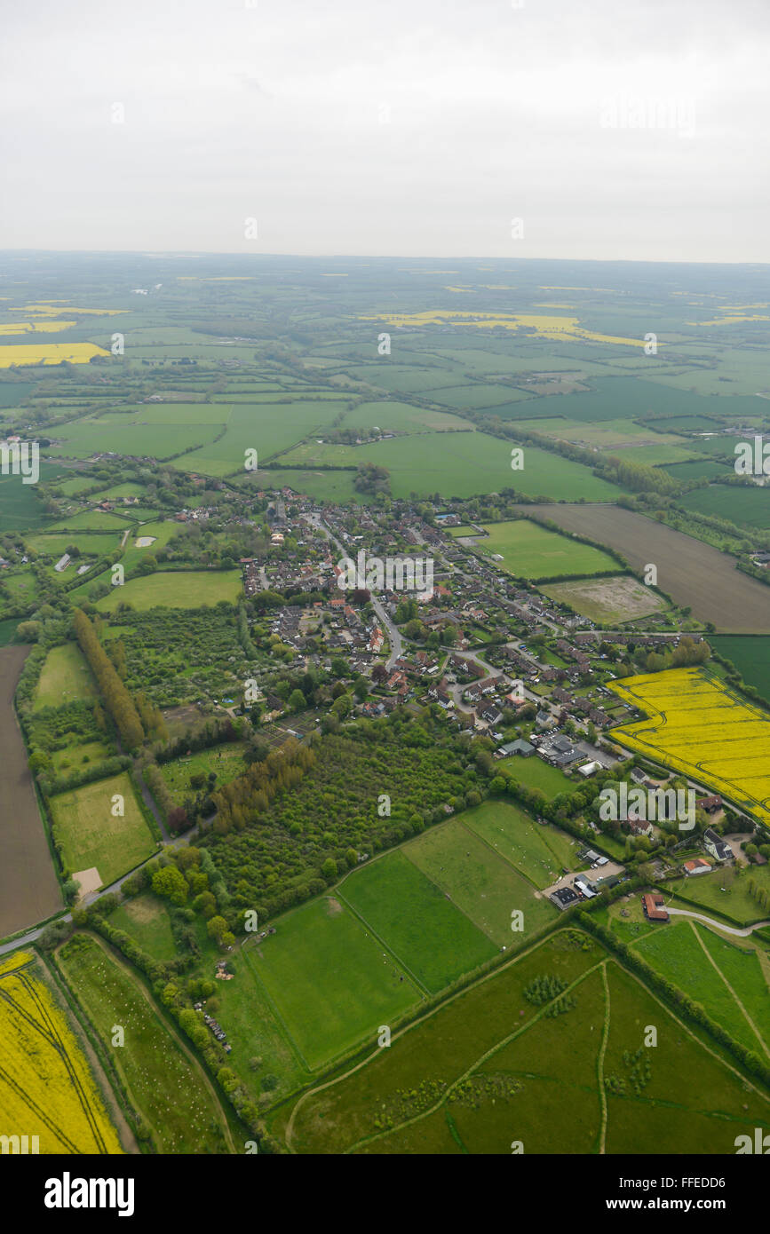 An aerial view of the Suffolk village of Laxfield Stock Photo - Alamy