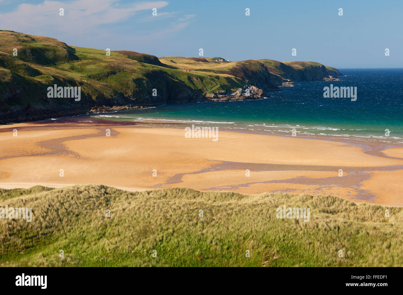 Strathy Beach on the north coast of Sutherland, Scottish Highlands ...