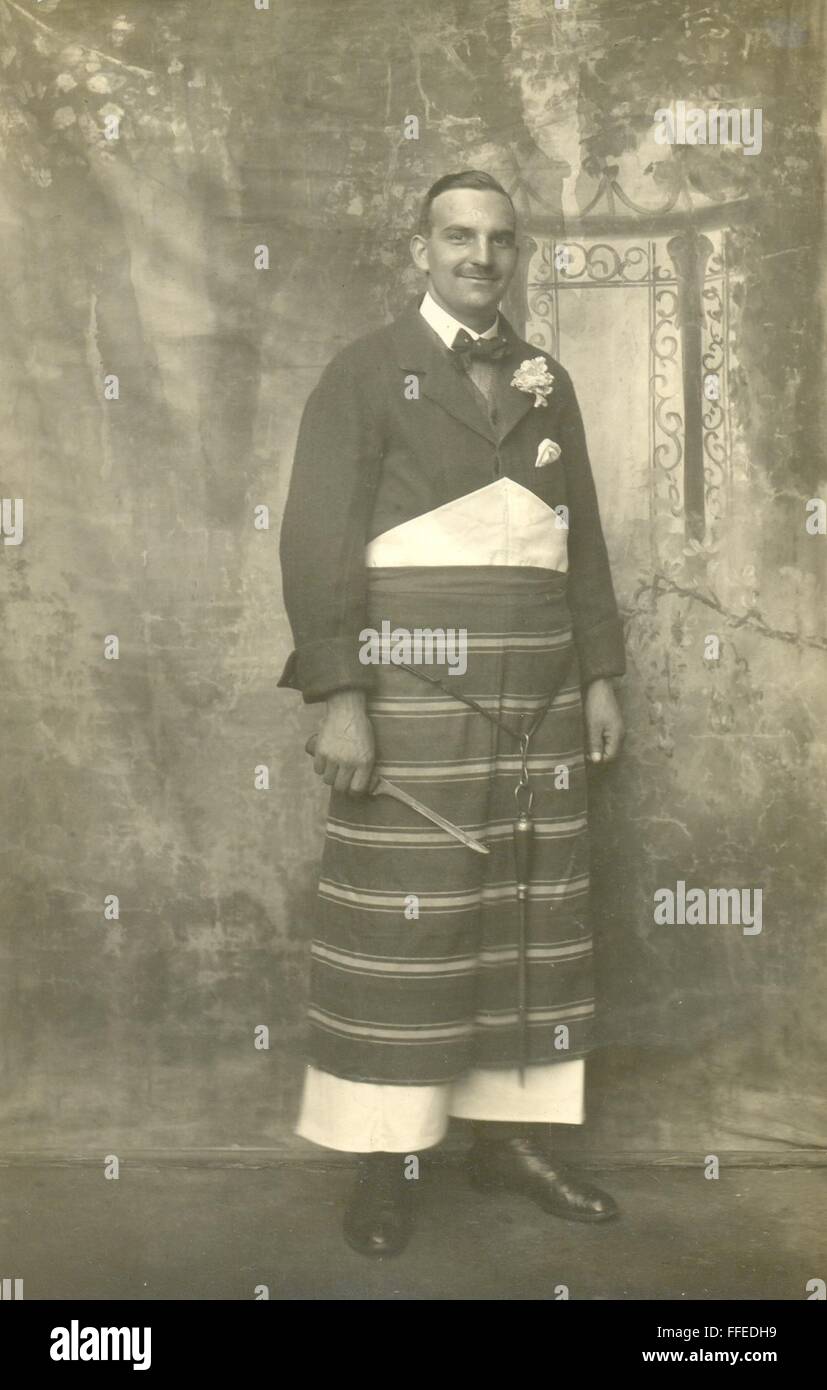 Studio portrait postcard of butcher Stock Photo - Alamy