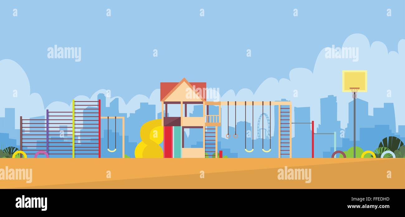 Playground for Children Empty Outdoor Stock Vector Image & Art - Alamy