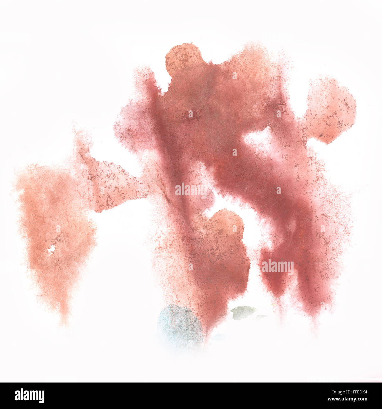 abstract watercolor ink brown blot splash watercolour isolated on white ...