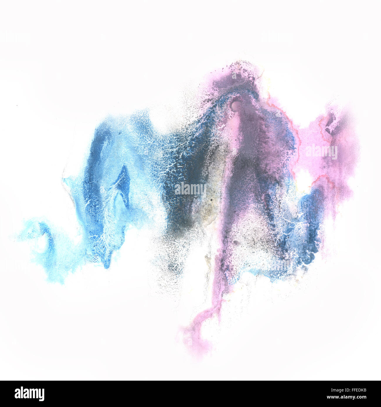 ink abstract watercolor blot blue purple splash watercolour isolated on ...