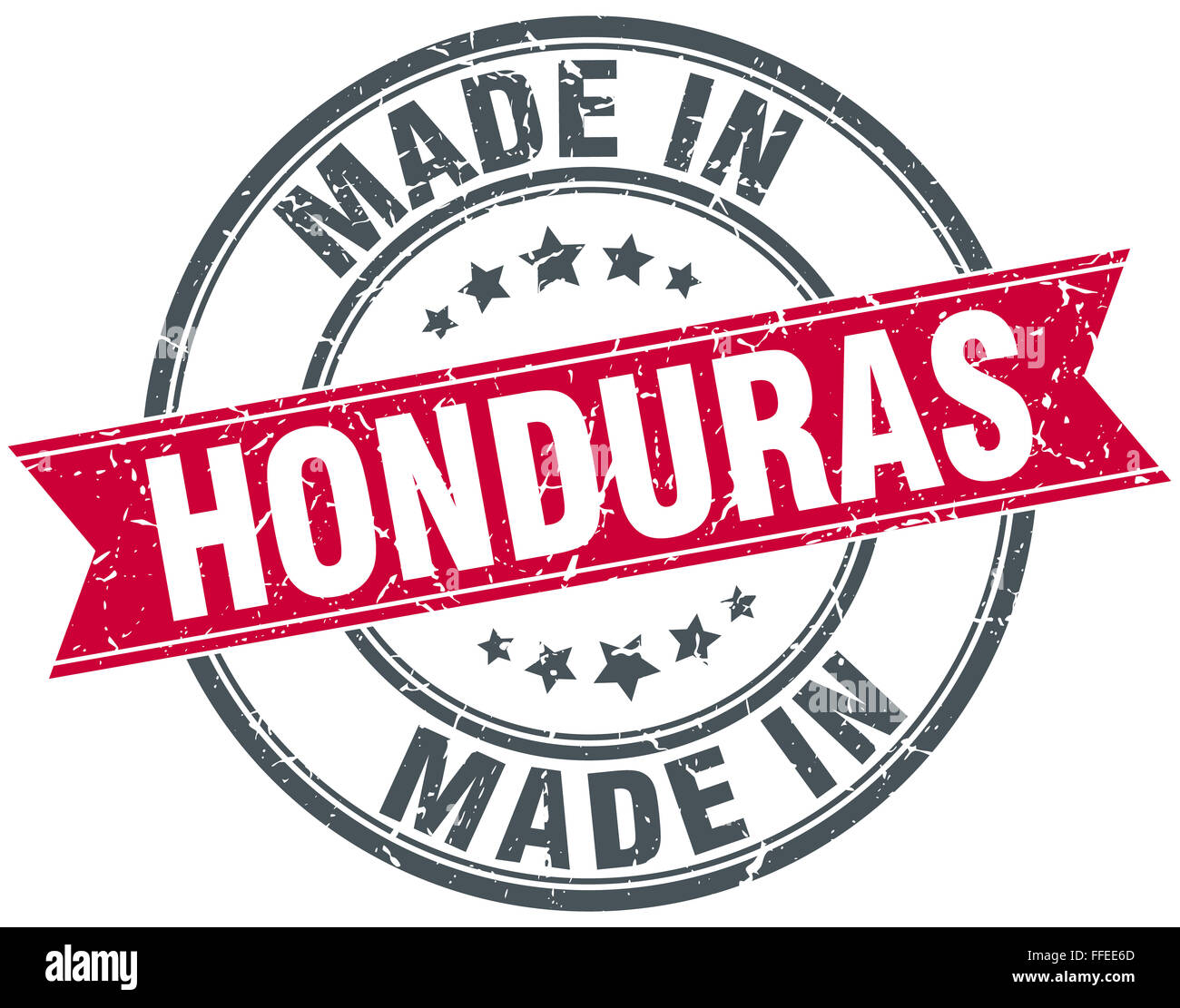 made in Honduras red round vintage stamp Stock Photo - Alamy