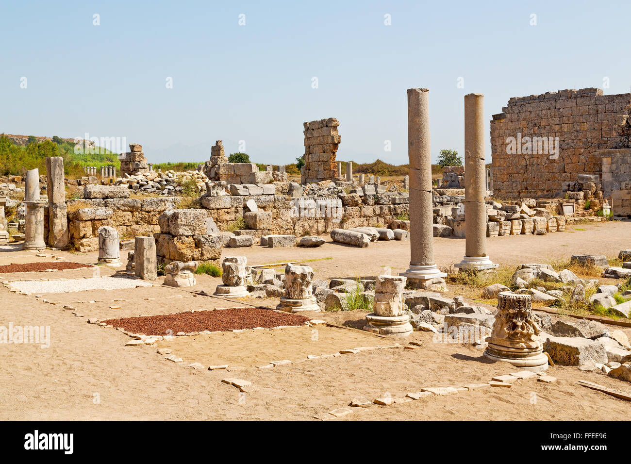 old construction in asia turkey the column and the roman temple Stock ...