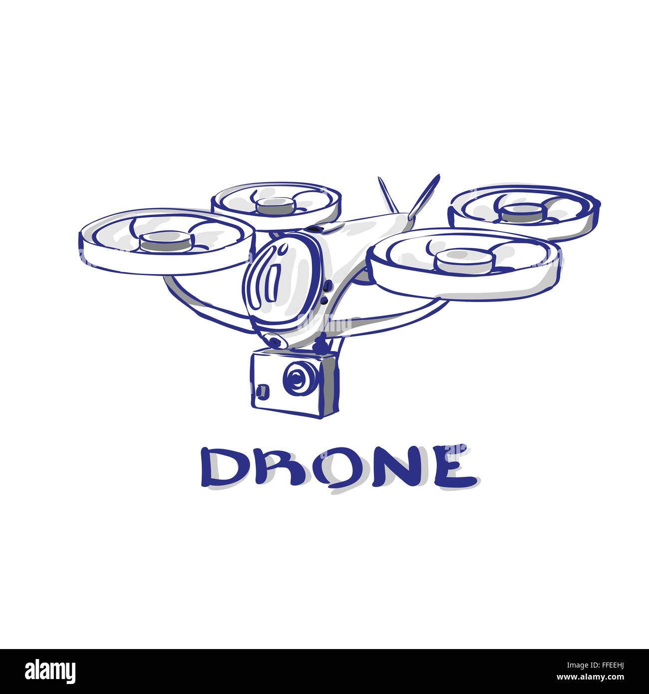 Drone Flying Air Quadrocopter Isolated Logo Icon Stock Vector Image ...