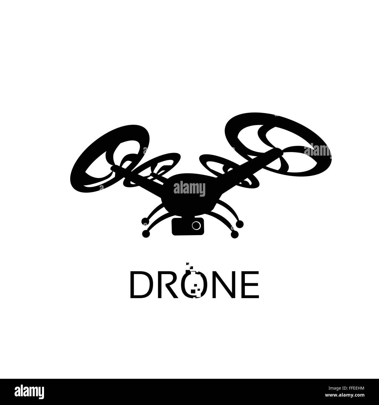 Drone Flying Air Quadrocopter Isolated Logo Icon Stock Vector Image ...