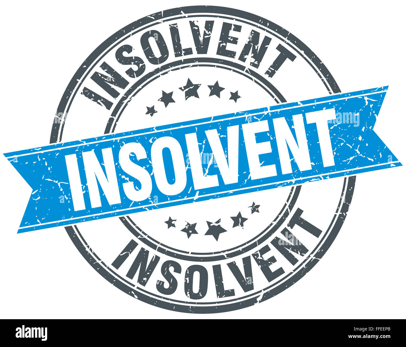 insolvent blue round grunge vintage ribbon stamp Stock Photo - Alamy