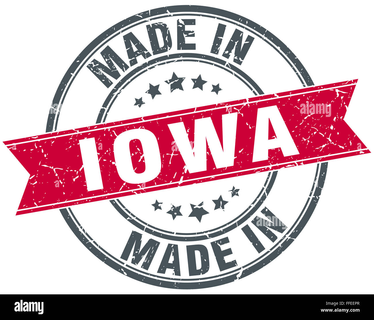 made in Iowa red round vintage stamp Stock Photo - Alamy