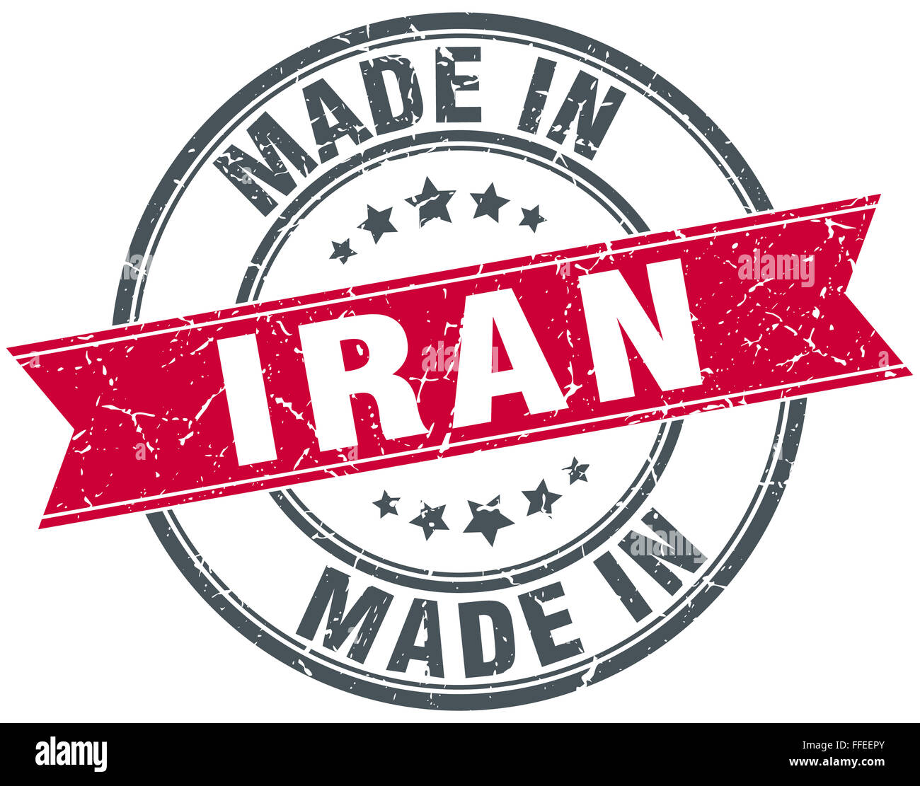 made in Iran red round vintage stamp Stock Photo - Alamy