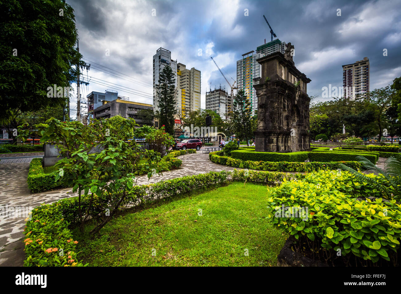 Gardens and the Arch of The Centuries at University of Santo Tomas, in Sampaloc, Manila, The ...