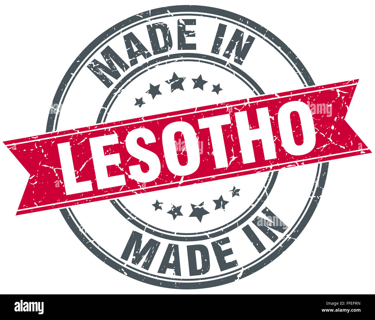 made in Lesotho red round vintage stamp Stock Photo - Alamy