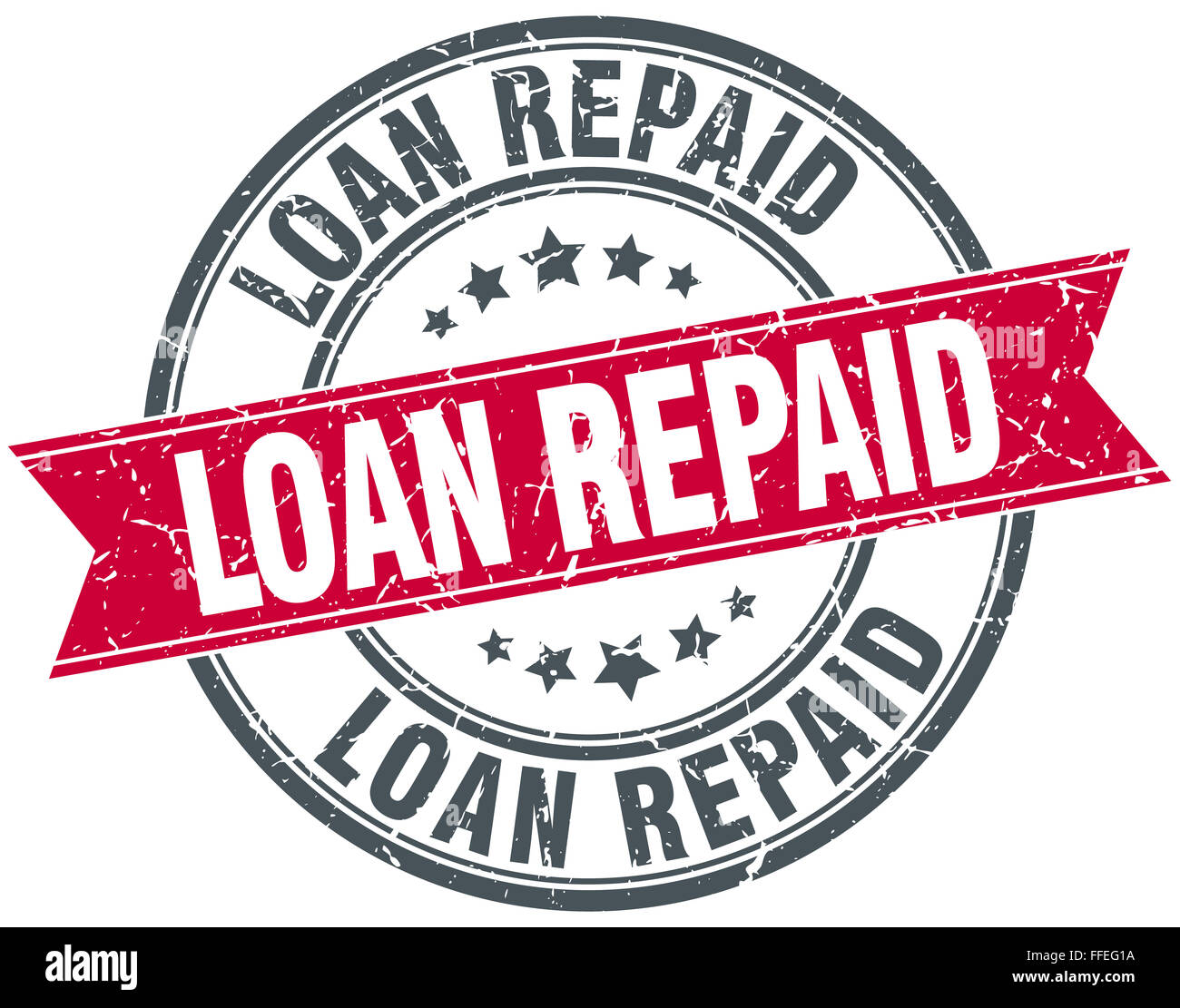 loan repaid red round grunge vintage ribbon stamp Stock Photo - Alamy