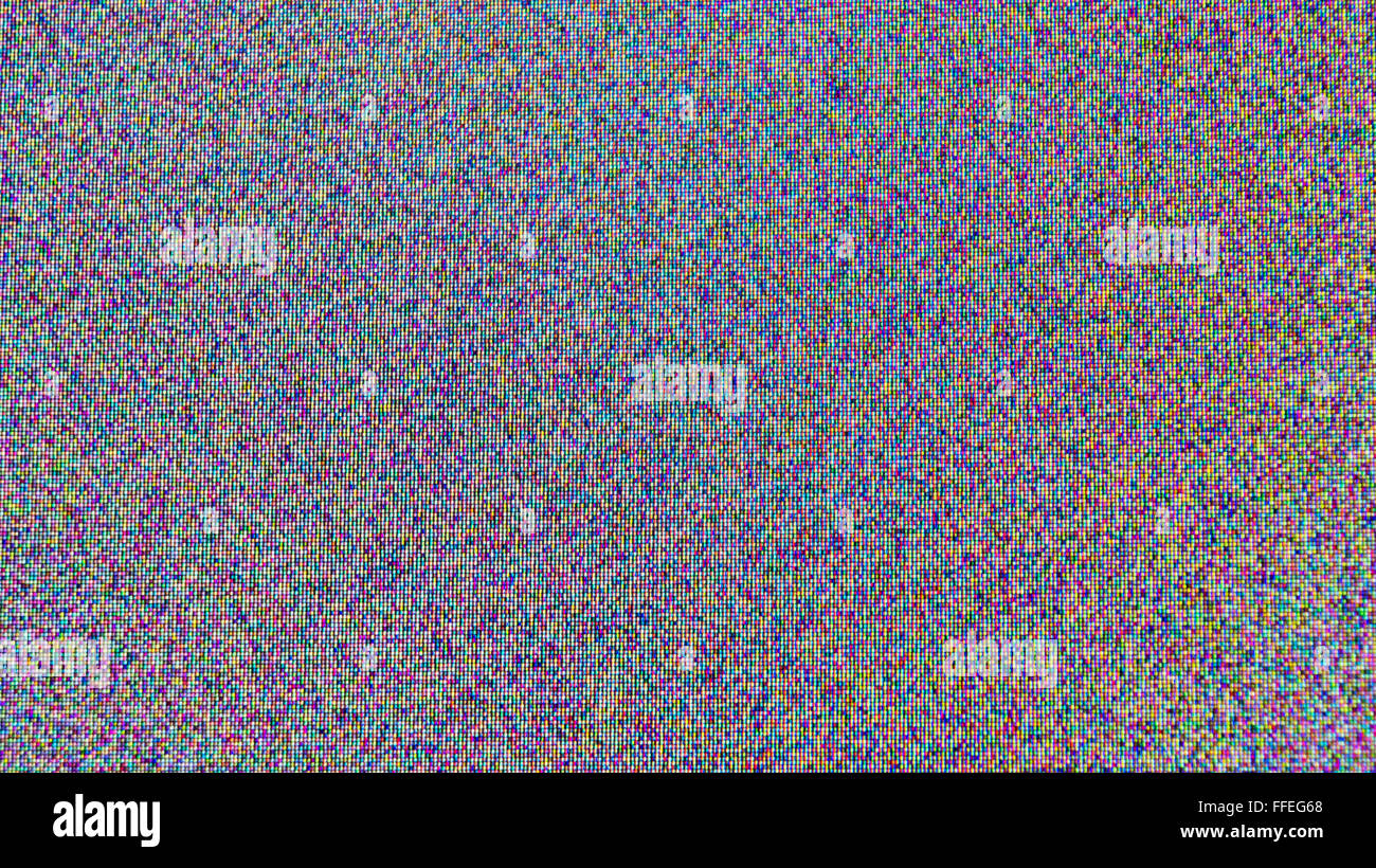 Television screen with static noise caused by bad signal reception ...