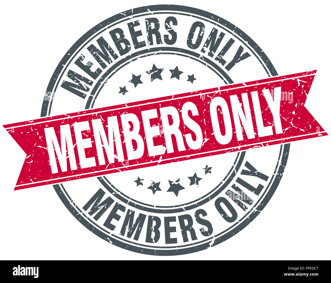 members only red round grunge vintage ribbon stamp Stock Photo - Alamy