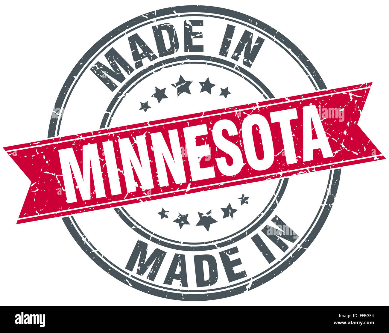 made in Minnesota red round vintage stamp Stock Photo - Alamy