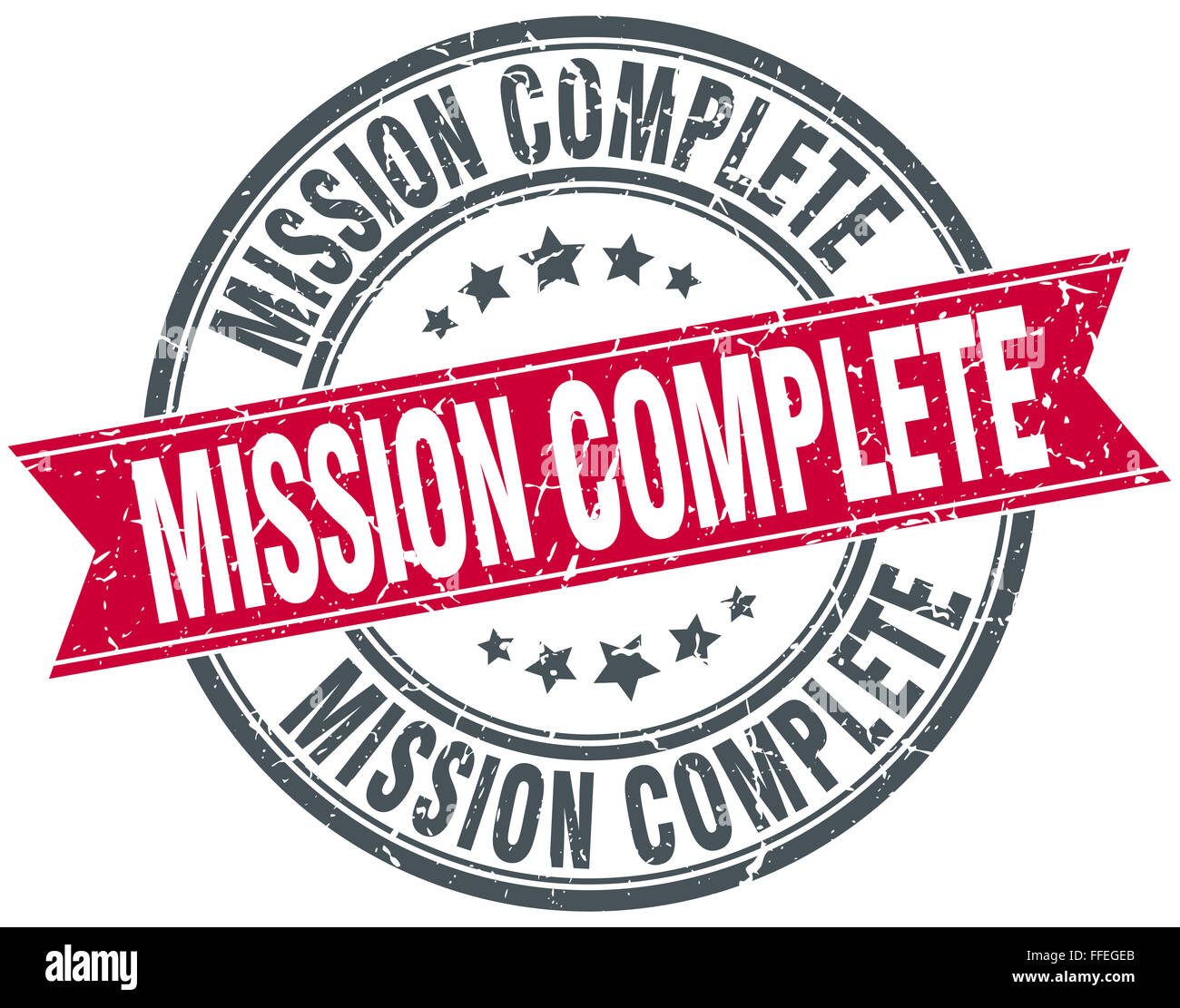 Mission complete red round grunge hi-res stock photography and images ...