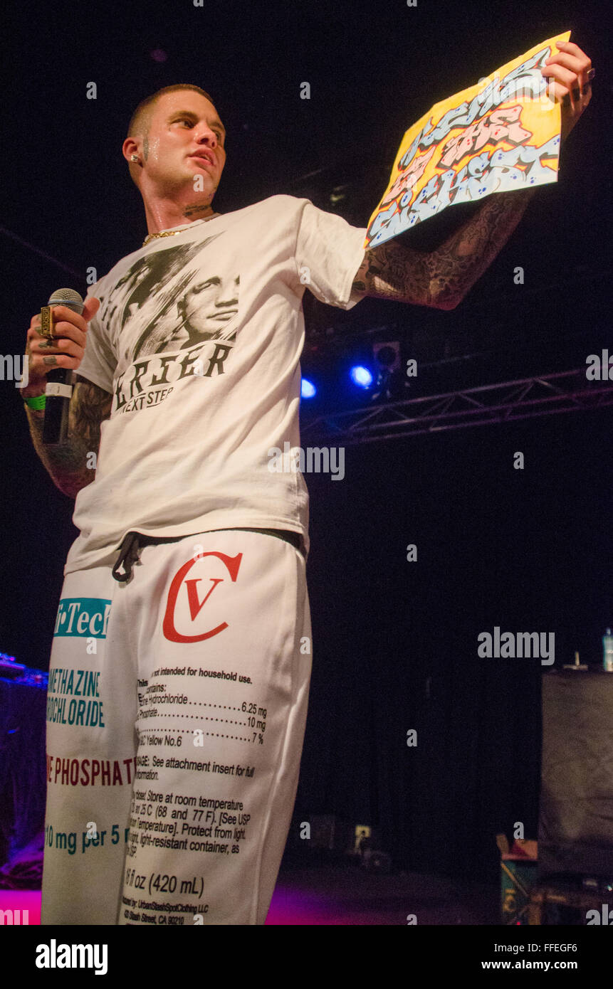 Sydney, Australia. 12th February, 2016. Australian rapper Kerser ...