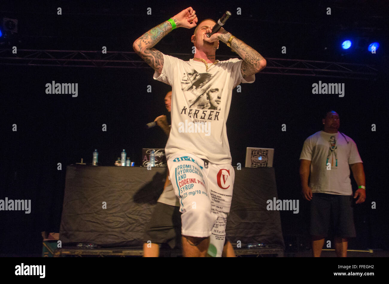 Sydney, Australia. 12th February, 2016. Australian rapper Kerser ...