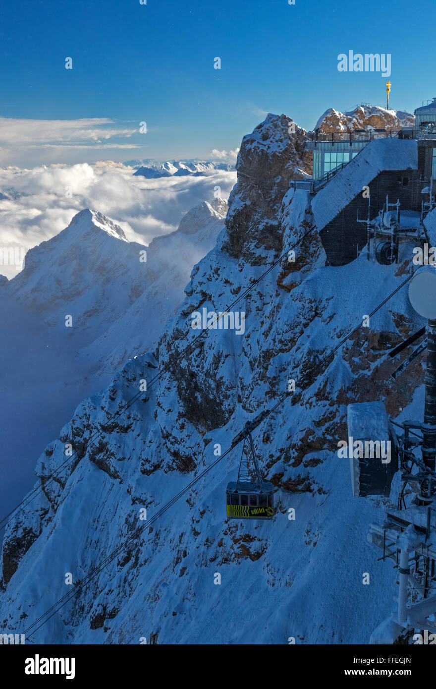 Zugspitze peak with summit cross hi-res stock photography and images ...
