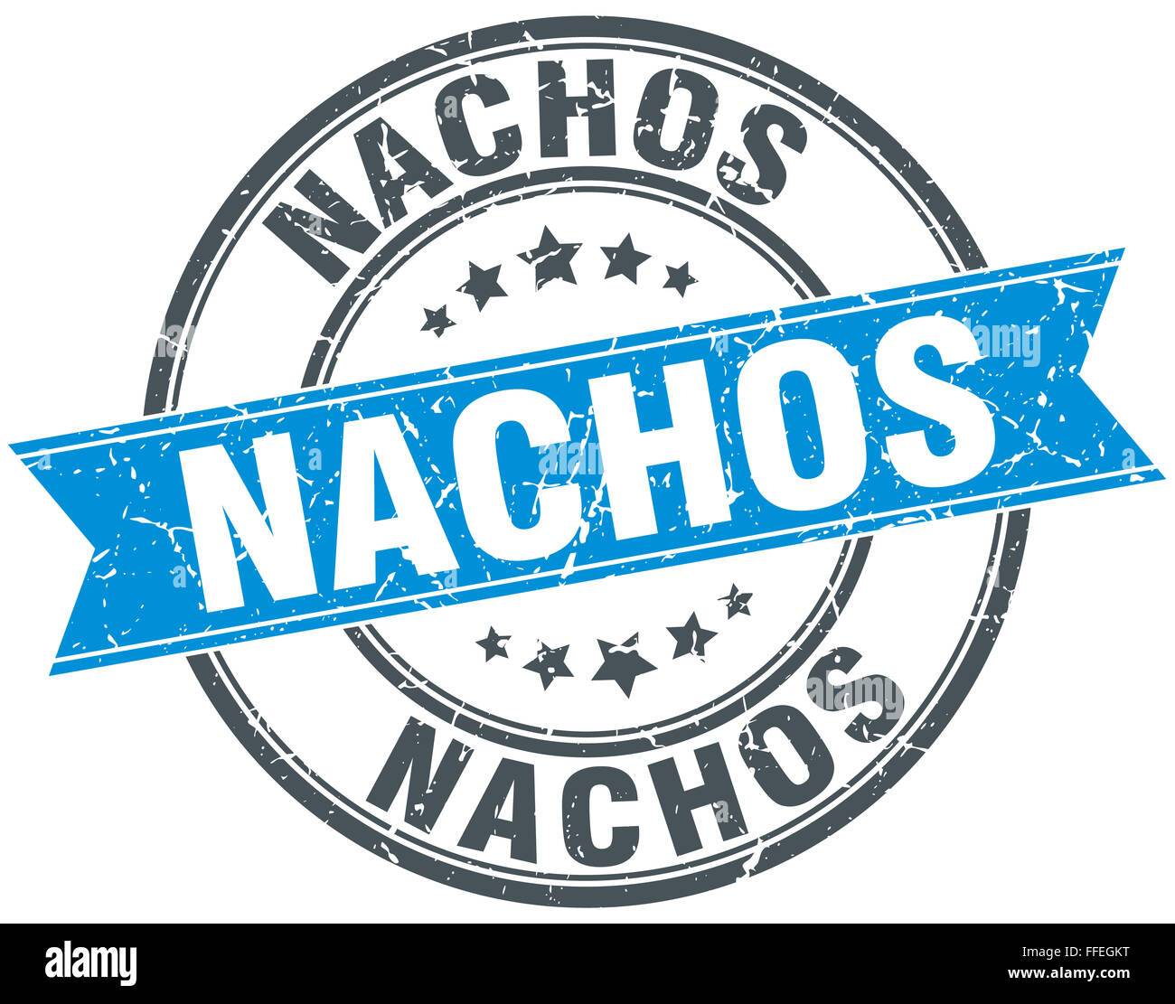 nachos blue round grunge vintage ribbon stamp Stock Photo - Alamy