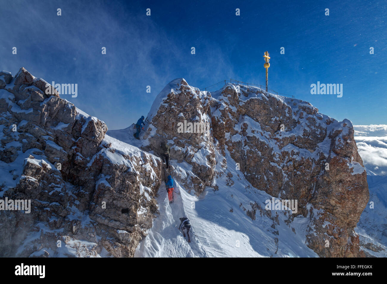 Zugspitze peak with summit cross hi-res stock photography and images ...