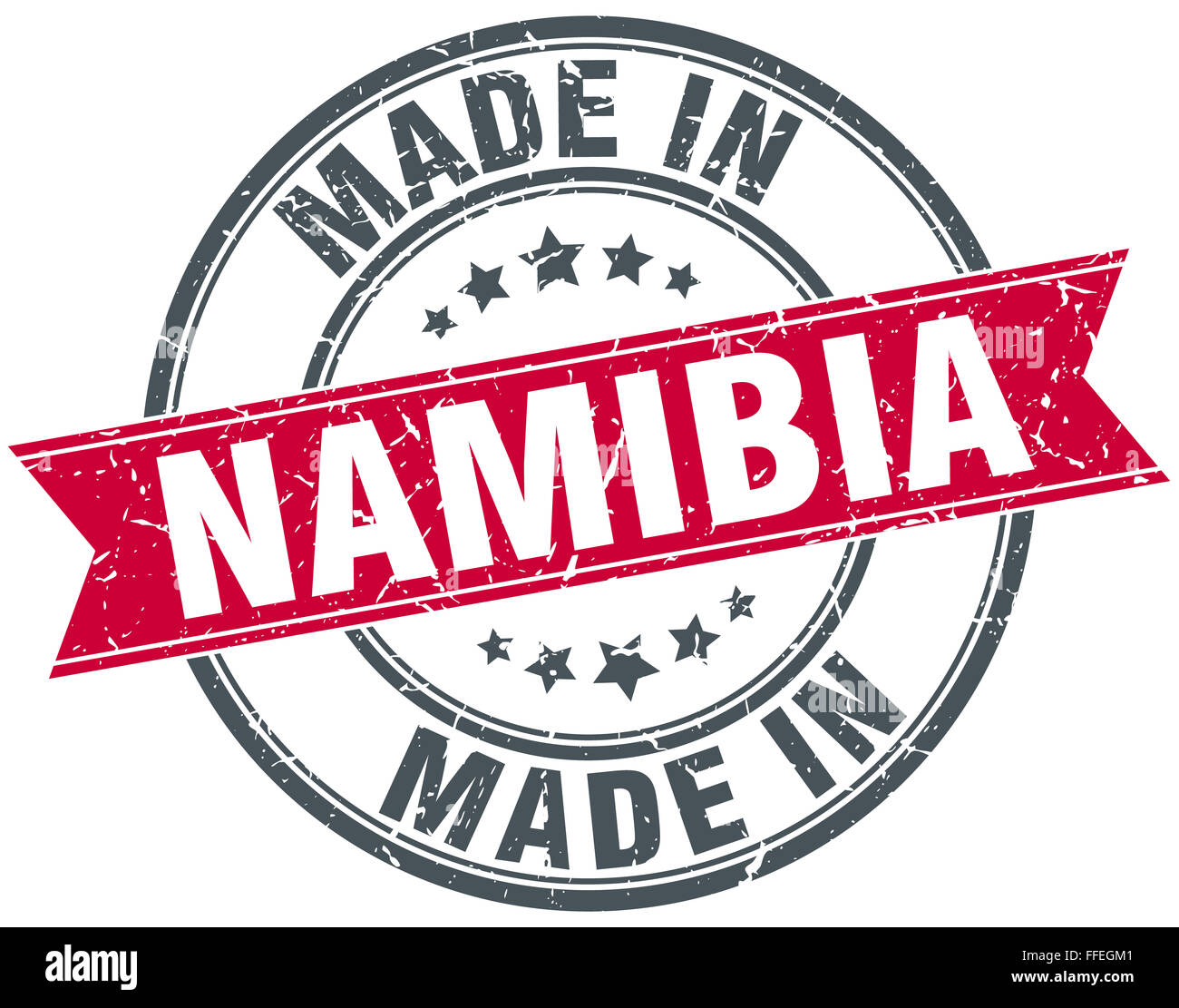 made in Namibia red round vintage stamp Stock Photo - Alamy