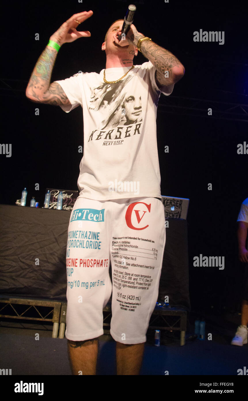 Sydney, Australia. 12th February, 2016. Australian rapper Kerser ...