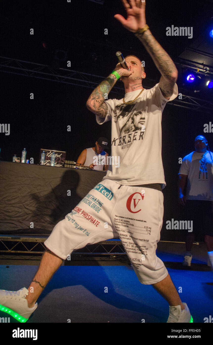 Sydney, Australia. 12th February, 2016. Australian rapper Kerser ...