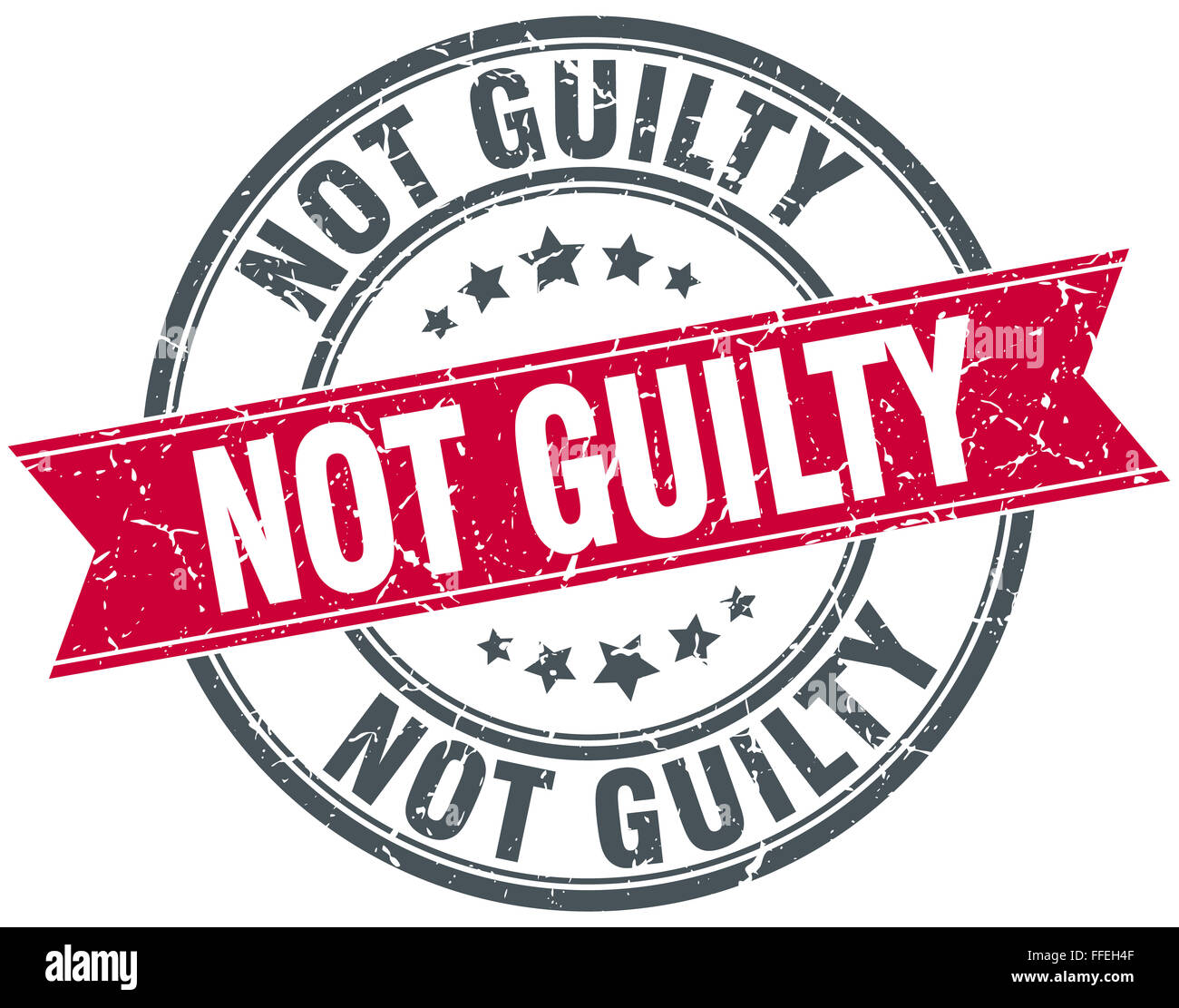 not guilty red round grunge vintage ribbon stamp Stock Photo - Alamy