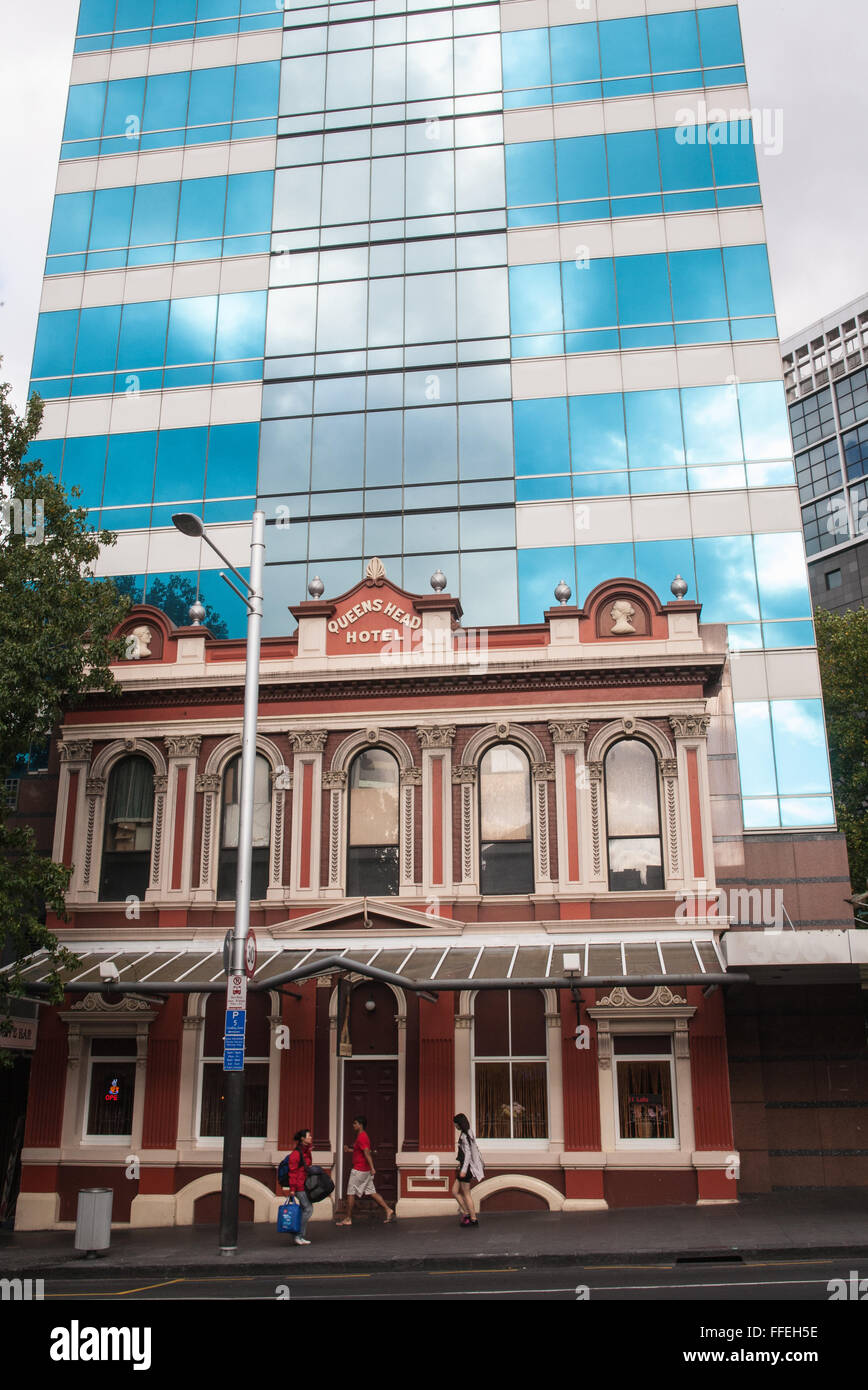 Queens Head pub bar tavern and modern office building on Queen Street ...
