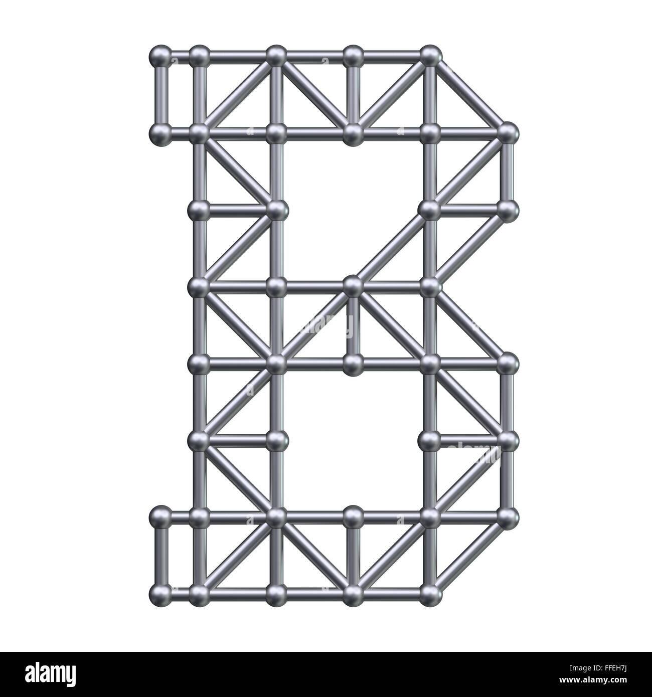 Metal structure alphabet letter B. 3D render Stock Photo - Alamy