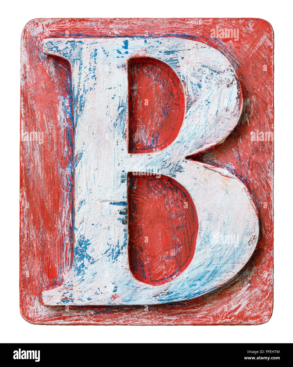 Wooden alphabet block, letter B Stock Photo - Alamy