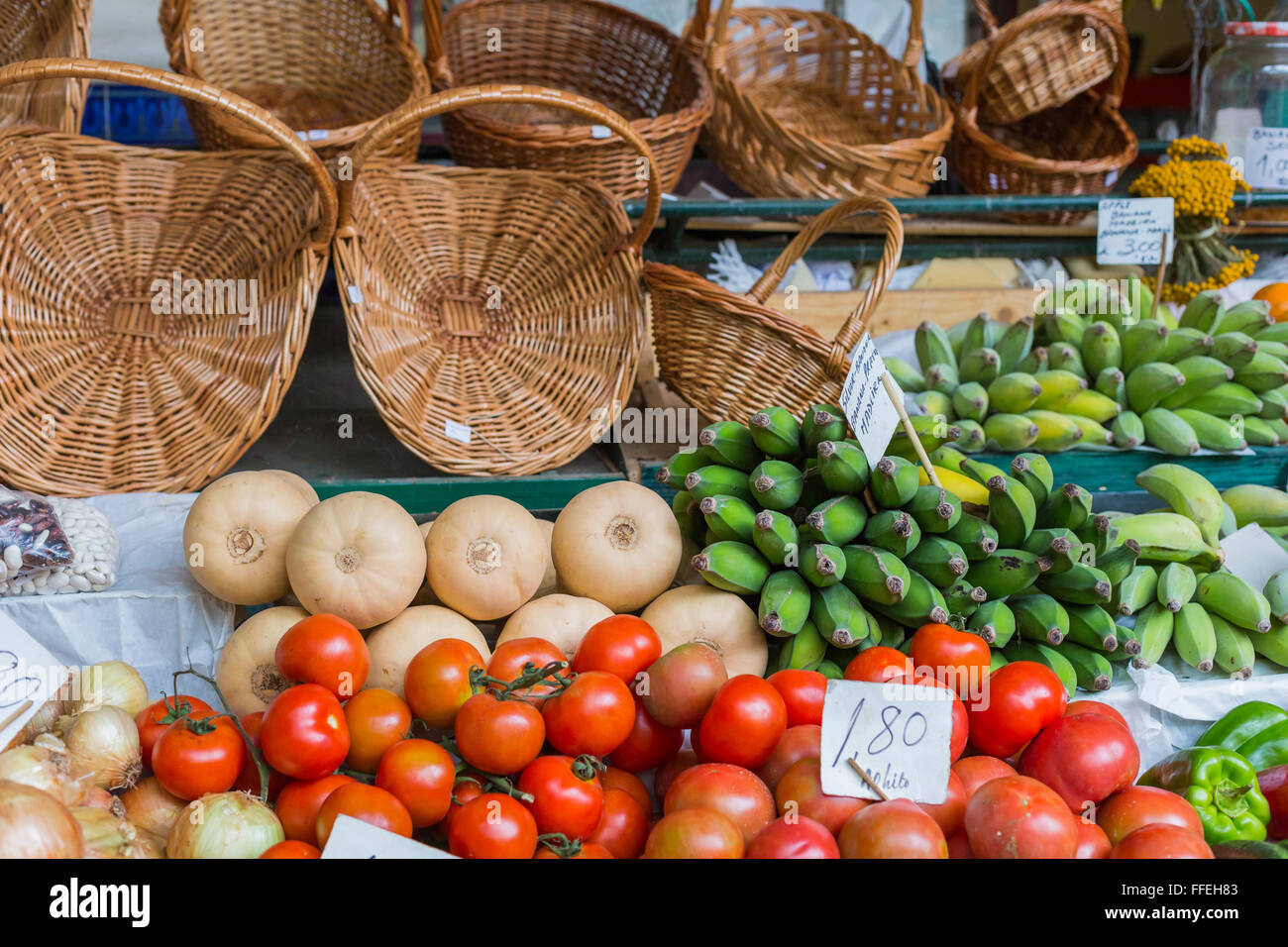 Fresh exotic fruits in Mercado Dos Lavradores.Madeira Island, Portugal ...