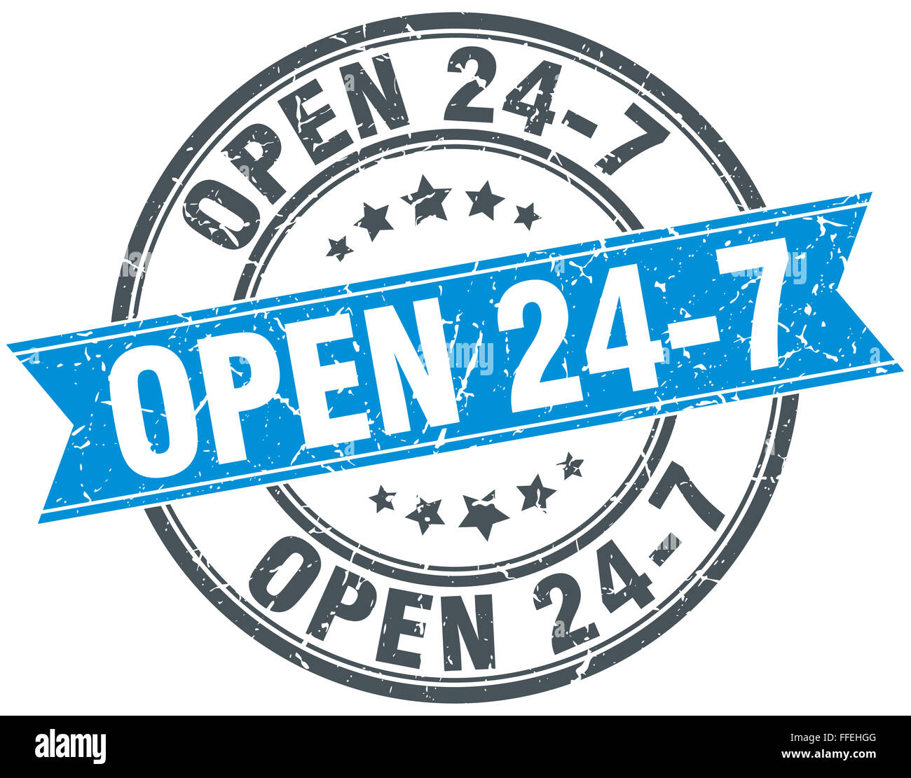 Open 24 7 rubber stamp hi-res stock photography and images - Alamy