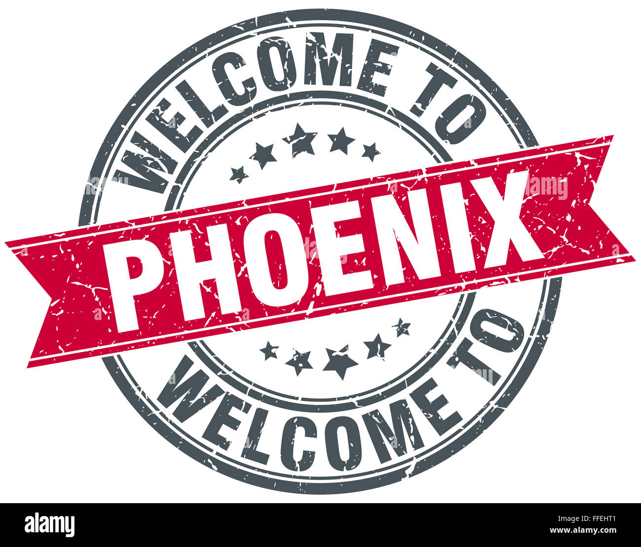 welcome to Phoenix red round vintage stamp Stock Photo - Alamy