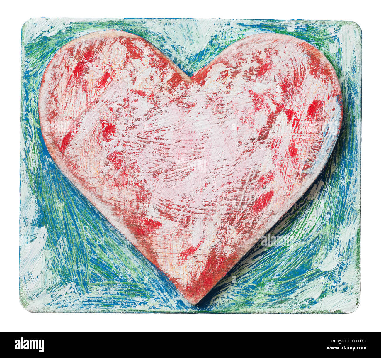 Painted on wood heart shape background, love symbol Stock Photo - Alamy