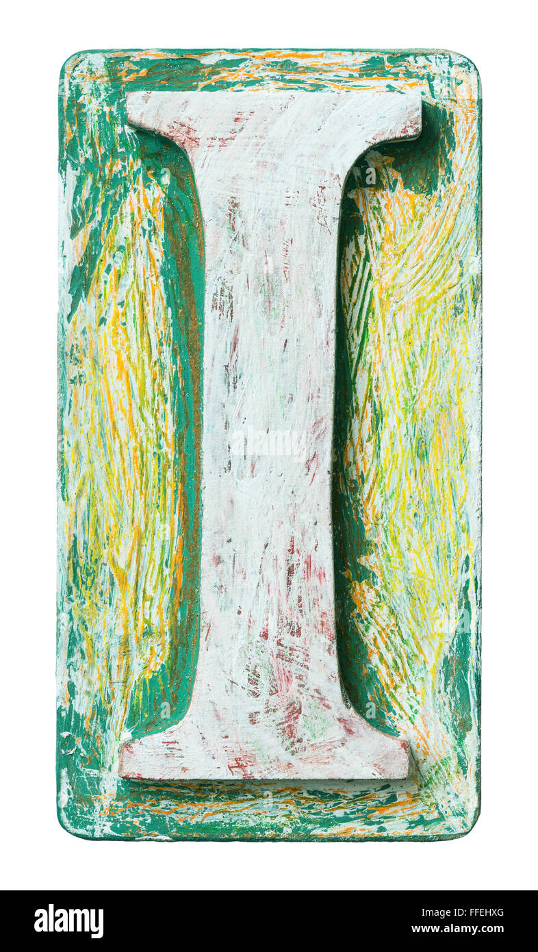 Wooden alphabet block, letter I Stock Photo - Alamy