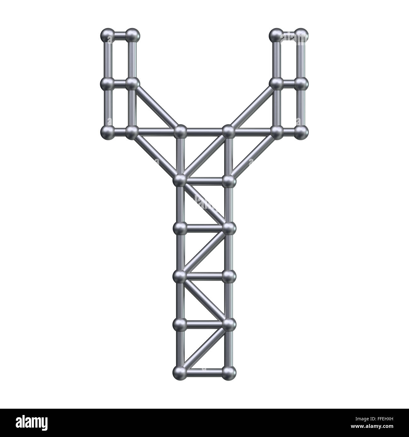Metal structure alphabet letter Y. 3D render Stock Photo - Alamy