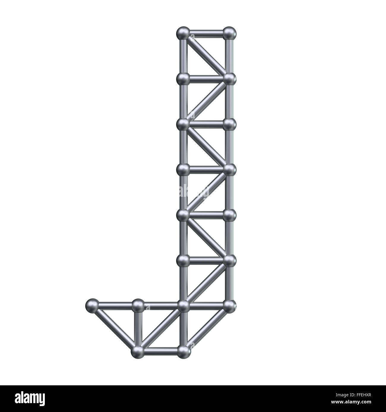 Metal structure alphabet letter J. 3D render Stock Photo - Alamy