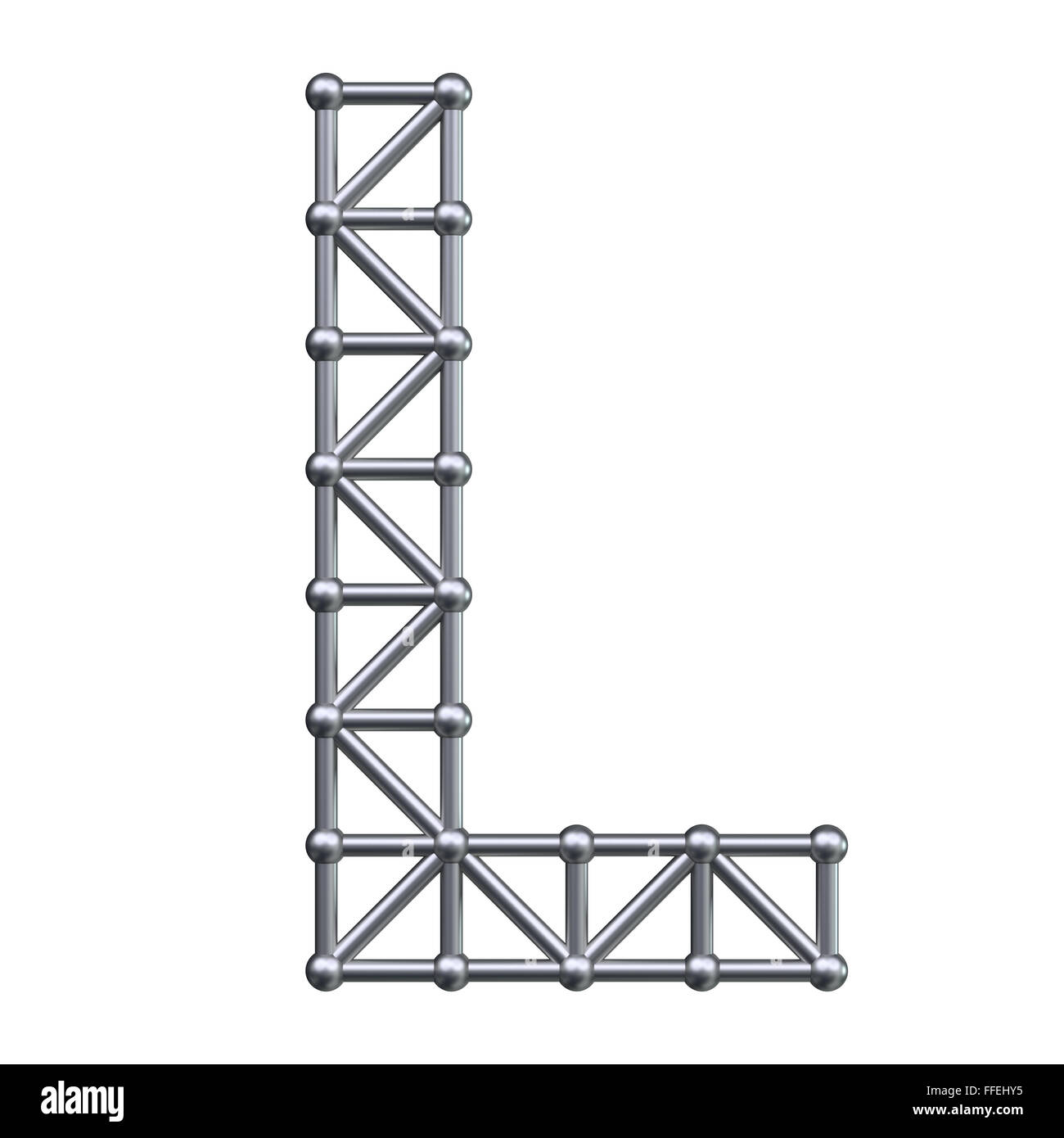 Metal structure alphabet letter L. 3D render Stock Photo - Alamy