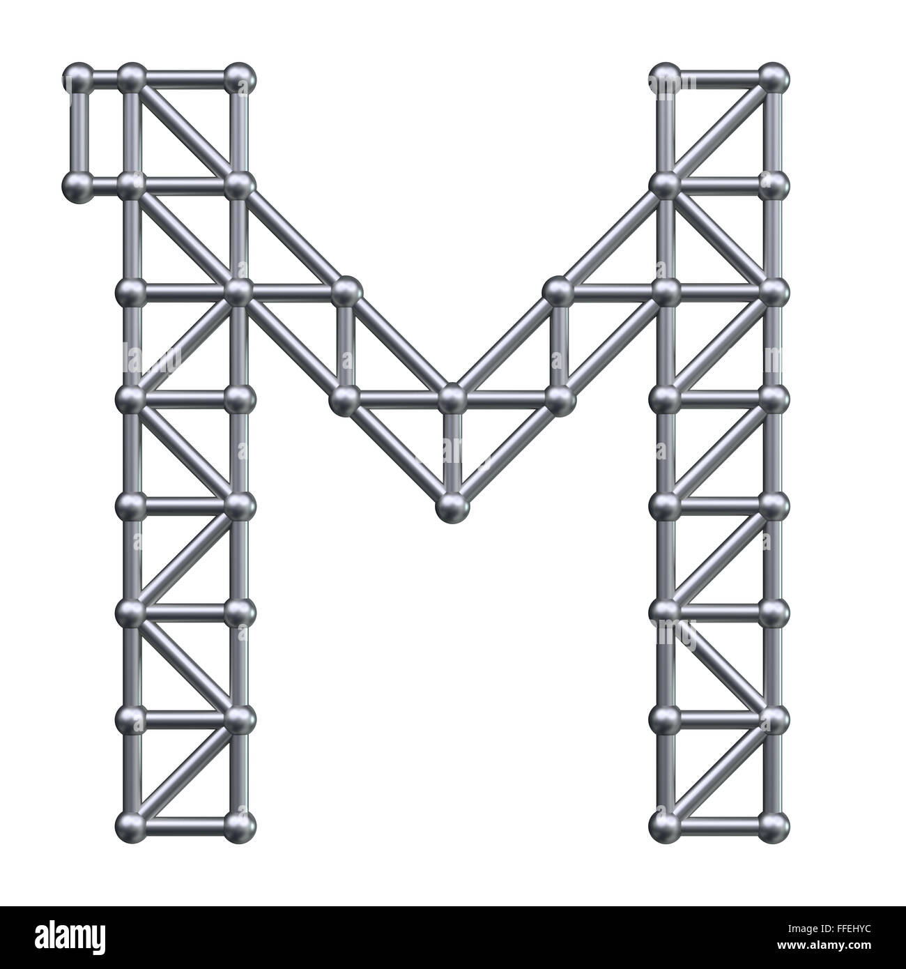 Metal structure alphabet letter M. 3D render Stock Photo - Alamy